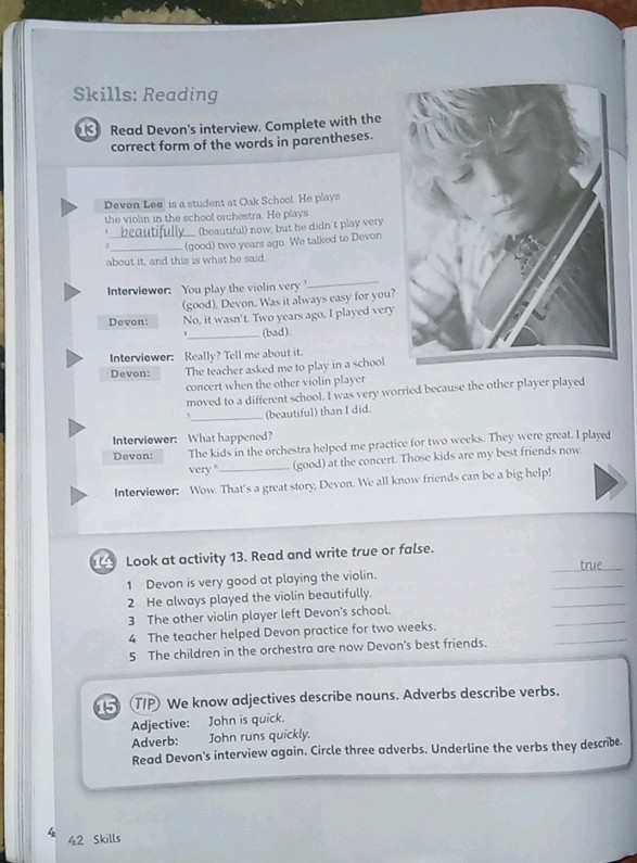 Skills Reading 13 Read Devons interview | StudyX