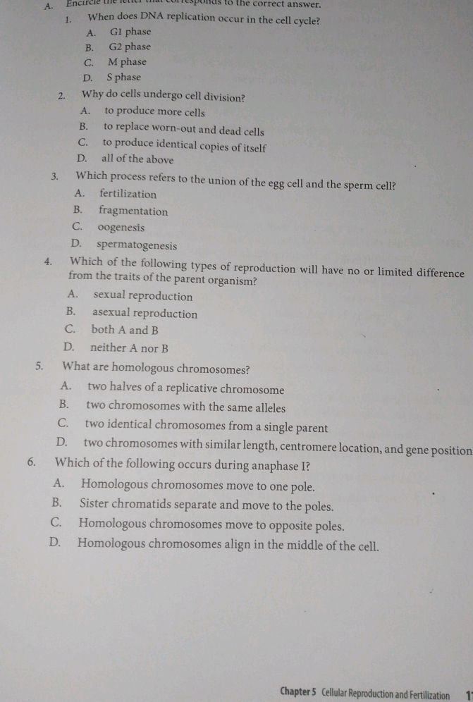 to the correct answer 1 When does DNA | StudyX