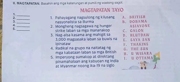 II MAGTAPATAN Basahin ang mga katanungan at | StudyX