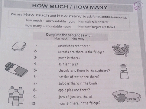 HOW MUCH / HOW MANY We use How much and How | StudyX