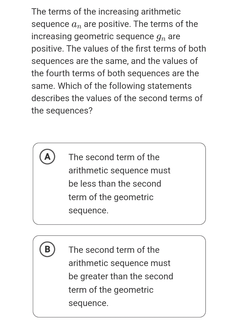 The terms of the increasing arithmetic | StudyX
