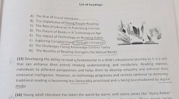 (15) Developing the ability to read is | StudyX