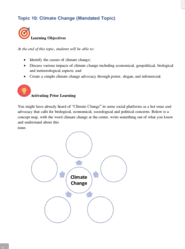 Topic 10 Climate Change (Mandated Topic) | StudyX