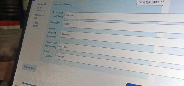 Match the following Appropriate Word Choice | StudyX