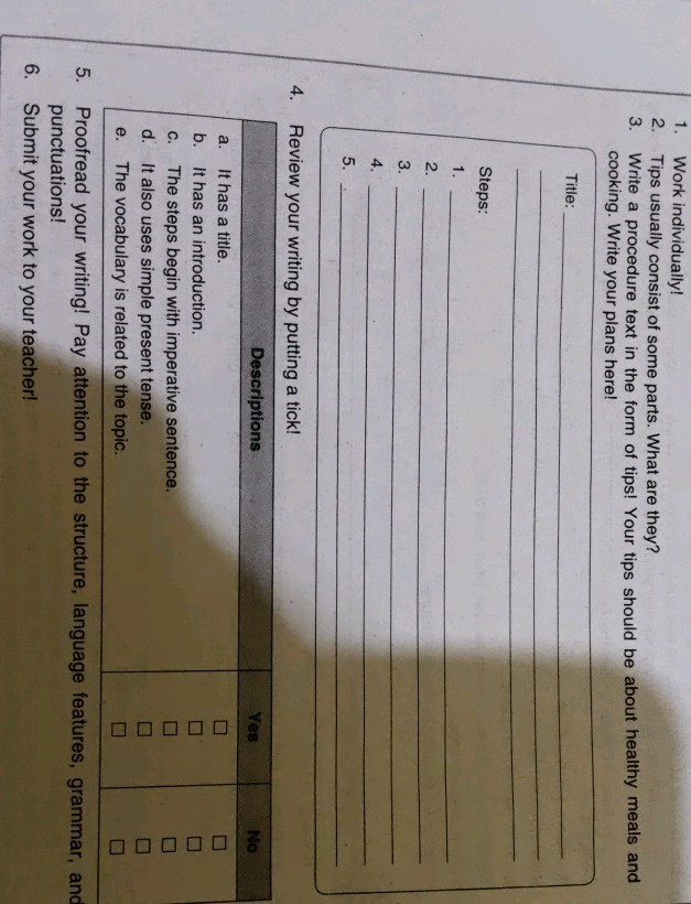 1 Work individually 2 Tips usually consist | StudyX