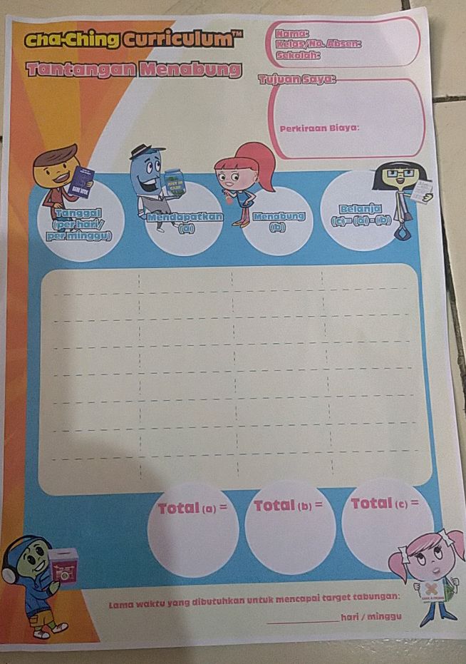 cha-Ching Curriculum Tantangan Menabung Nama | StudyX