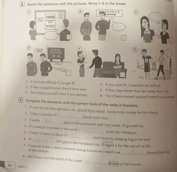 Match the sentences with the pictures Write | StudyX