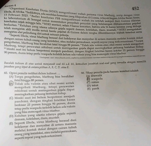 Bacalah tulisan di atas untuk menjawab soal | StudyX