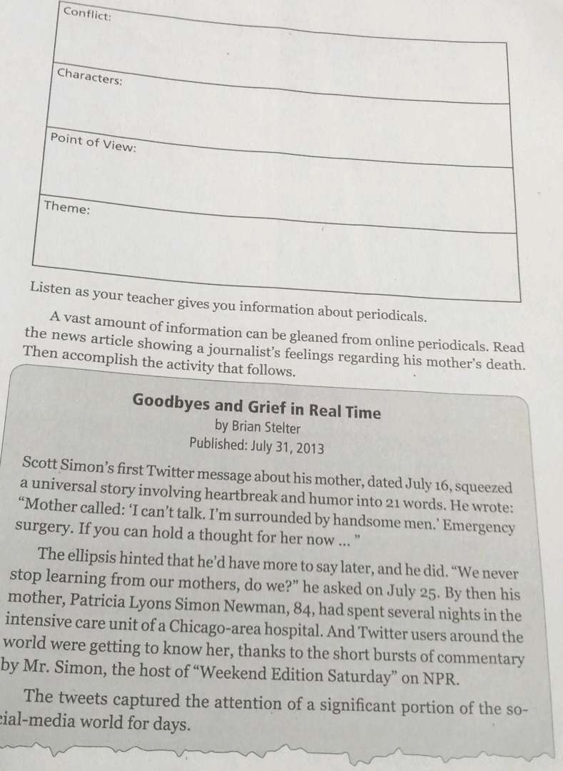 Conflict Characters Point of View Theme | StudyX