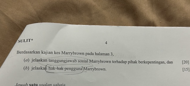 Berdasarkan kajian kes Marrybrown pada