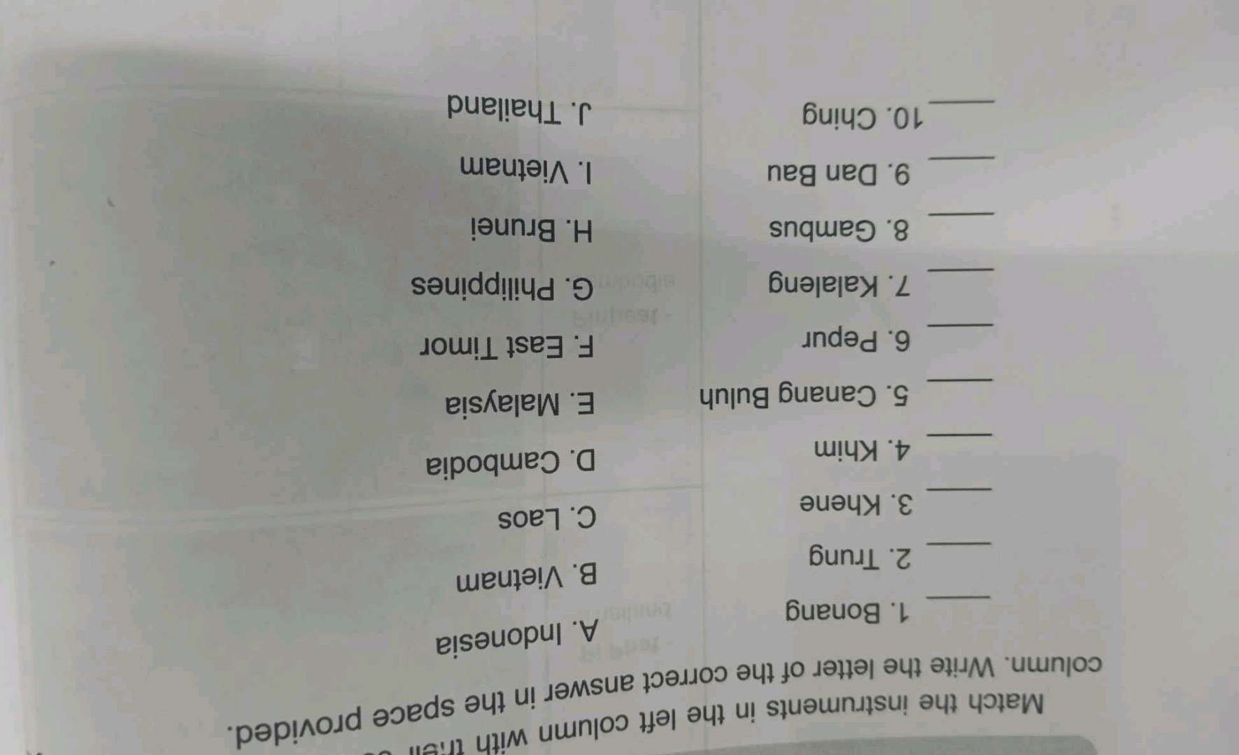 Match the instruments in the left column | StudyX