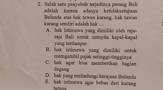 2 Salah satu penyebab terjadinya perang Bali | StudyX