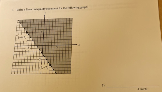 3 Write a linear inequality statement for | StudyX
