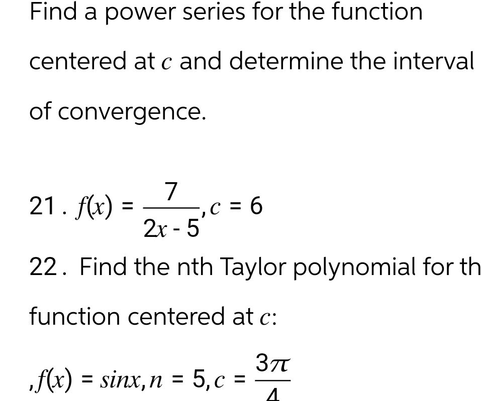 Find a power series for the function | StudyX