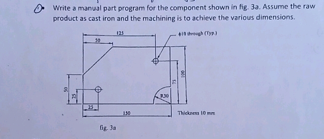 Write a manual part program for the | StudyX