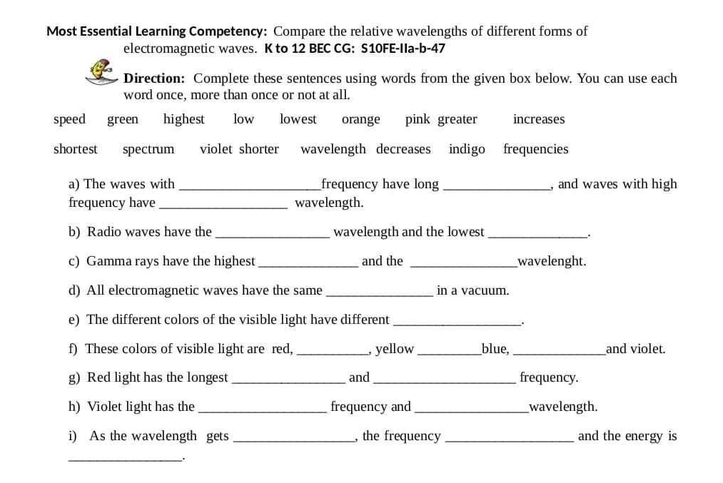 Most Essential Learning Competency Compare | StudyX