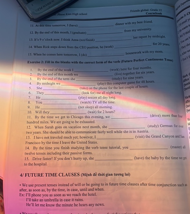 Exercise 2 Fill in the blanks with the | StudyX