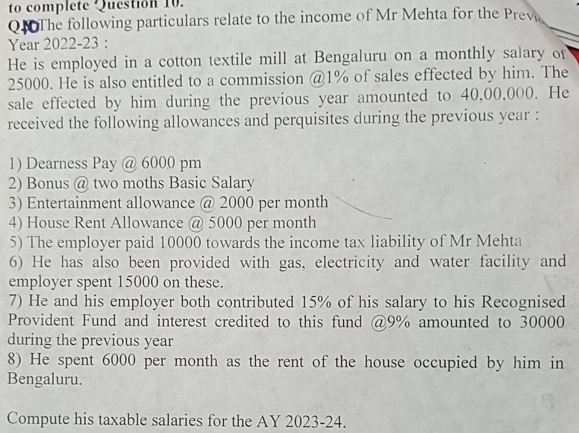 Q0The following particulars relate to the | StudyX