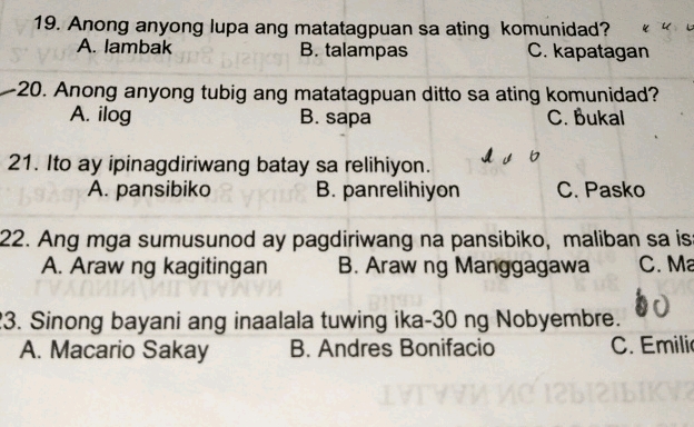 19 Anong anyong lupa ang matatagpuan sa | StudyX