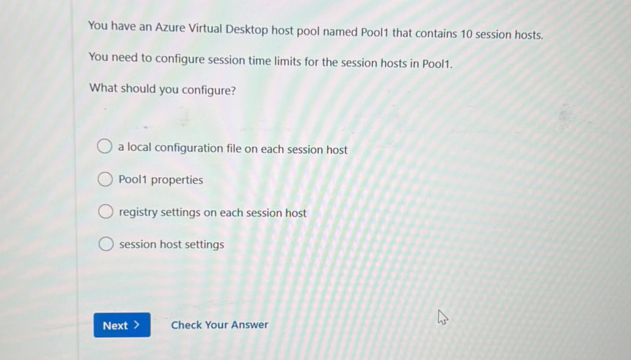 You have an Azure Virtual Desktop host pool | StudyX