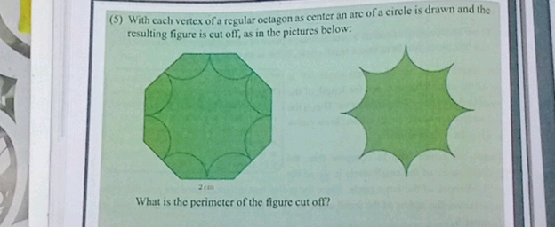 (5) With each vertex of a regular octagon as | StudyX