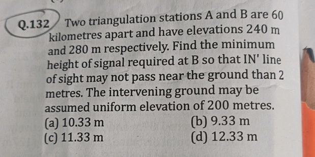 Q132 Two triangulation stations A and B are | StudyX