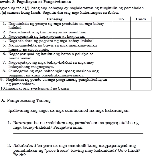 awain 2 Pagnilayan at Pangatwiranan agayan | StudyX