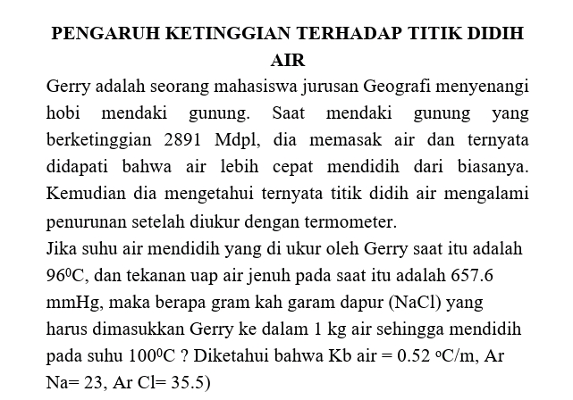 PENGARUH KETINGGIAN TERHADAP TITIK DIDIH AIR