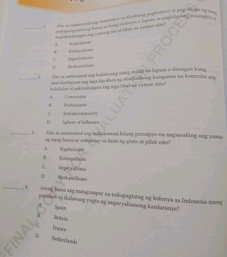 1 Alin sa sumusunod ang tumutukoy sa | StudyX