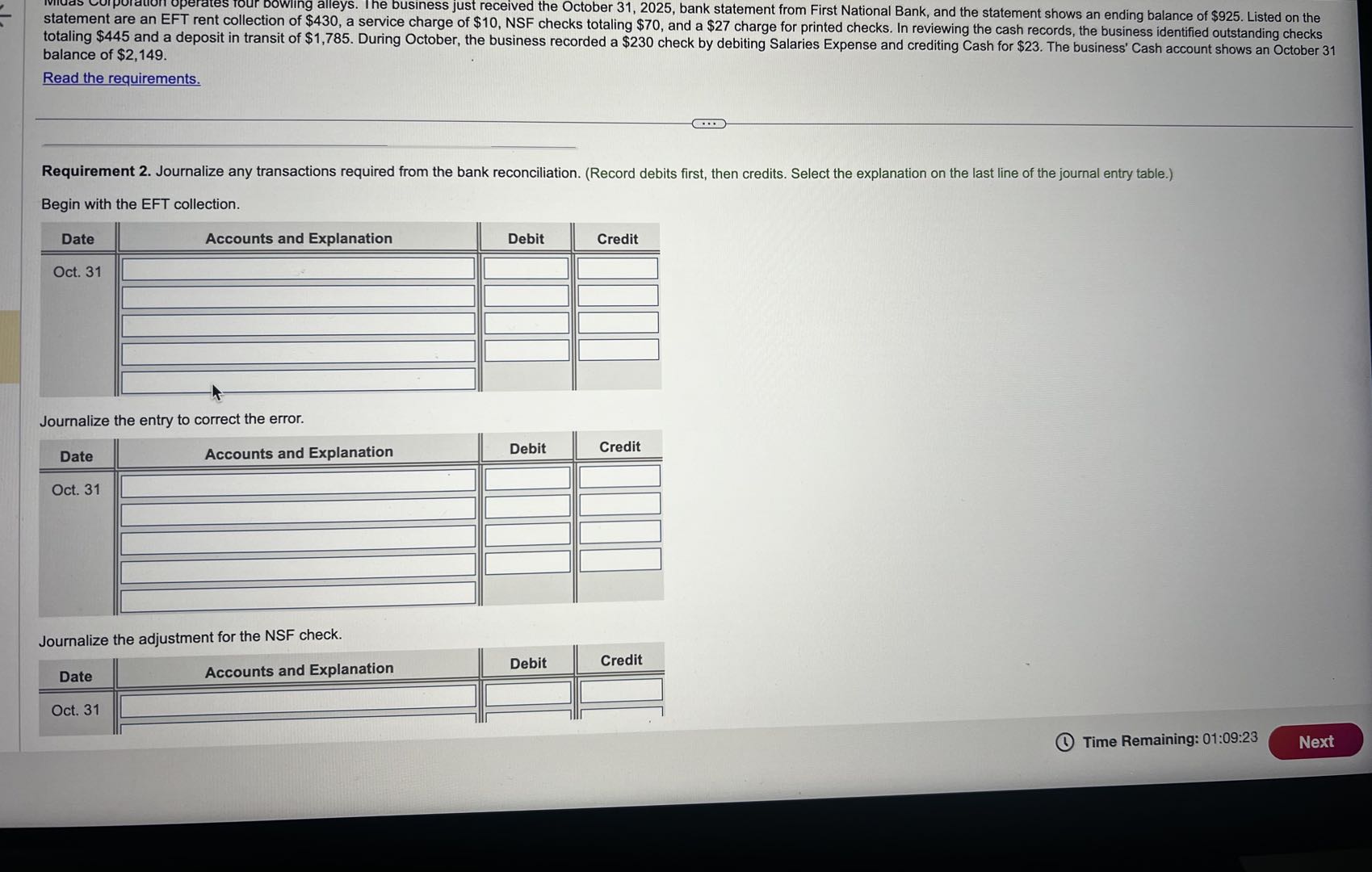 statement are an EFT rent collection of 430 | StudyX