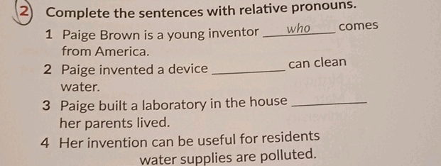 2) Complete the sentences with relative | StudyX