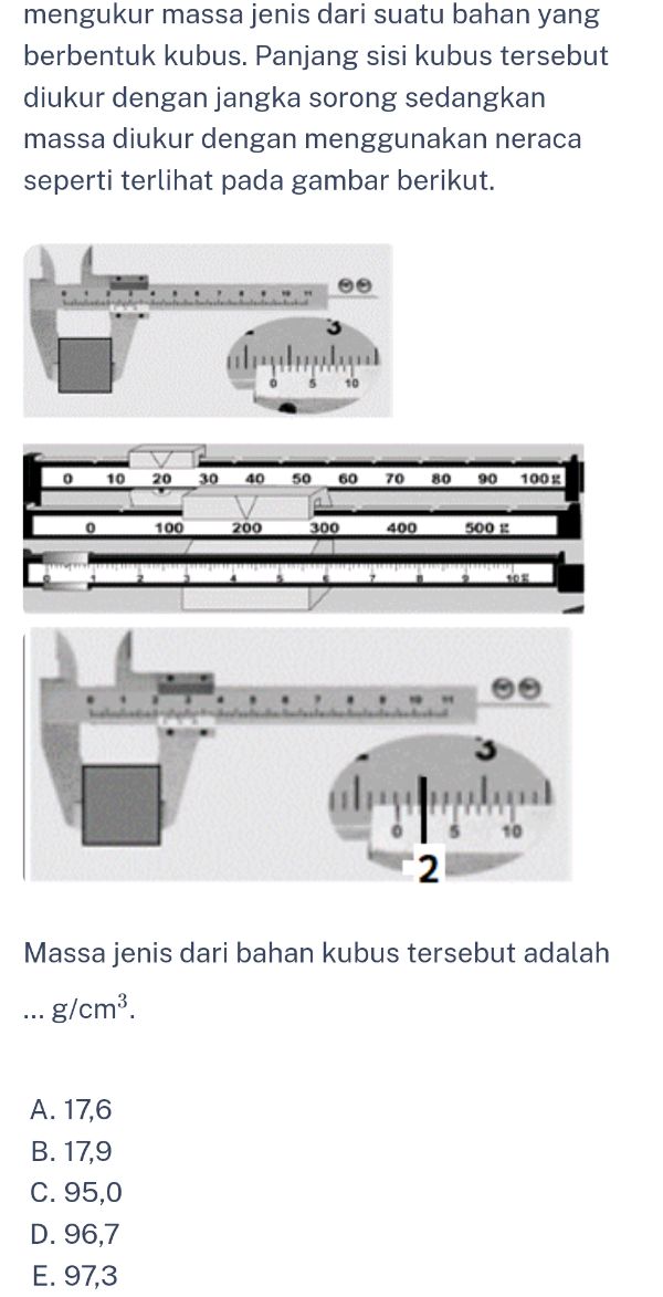 mengukur massa jenis dari suatu bahan yang | StudyX