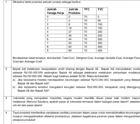 1 Diketahui tabel produksi sebuah produk | StudyX