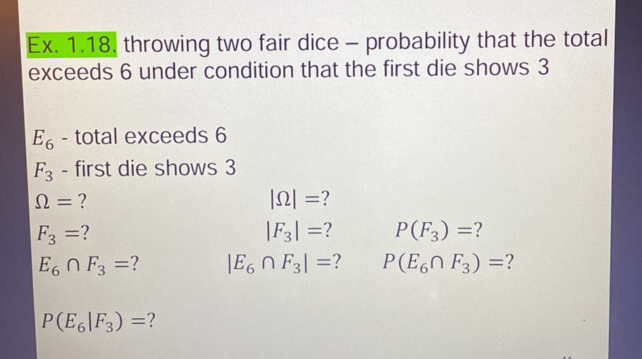 Ex 118 throwing two fair dice - probability | StudyX