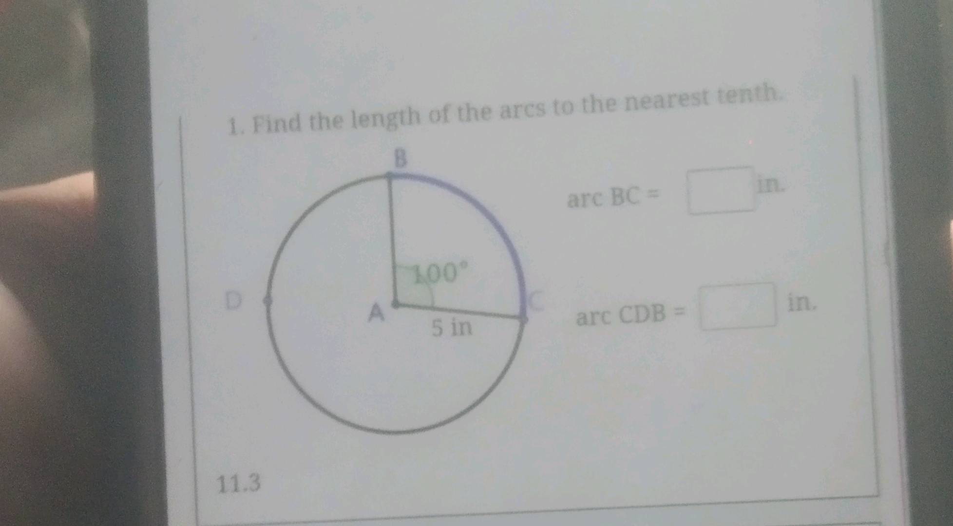 1 Find the length of the arcs to the nearest | StudyX