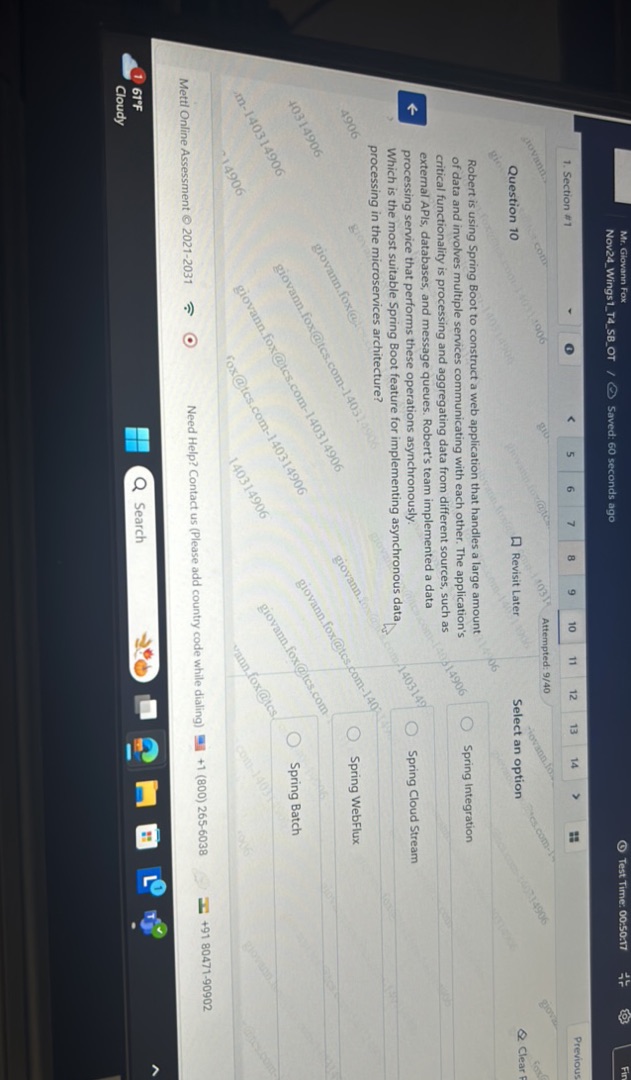 Robert is using Spring Boot to construct a | StudyX