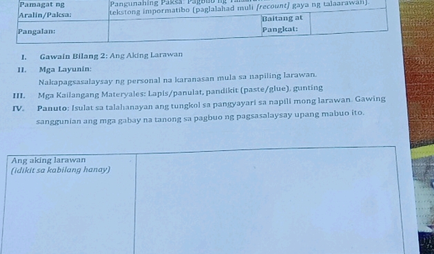 Pamagat ng Aralin/PaksaPangunahing Paksa | StudyX