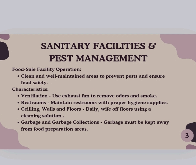 SANITARY FACILITIES PEST MANAGEMENTFood-Safe | StudyX