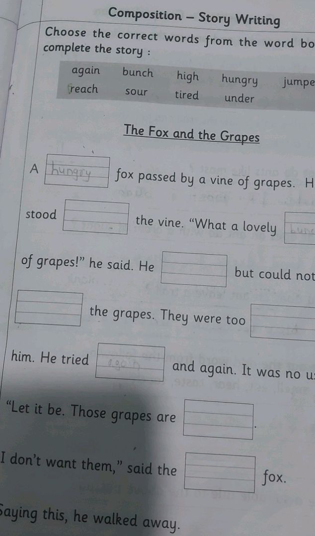 Composition - Story Writing Choose the | StudyX