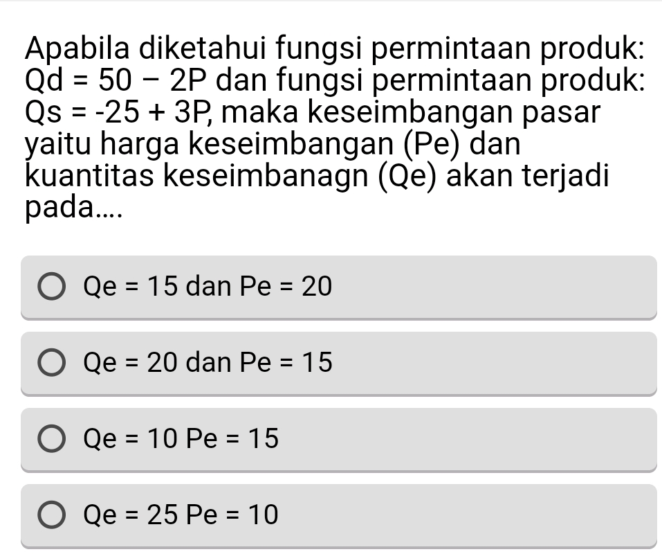 Apabila diketahui fungsi permintaan produk | StudyX