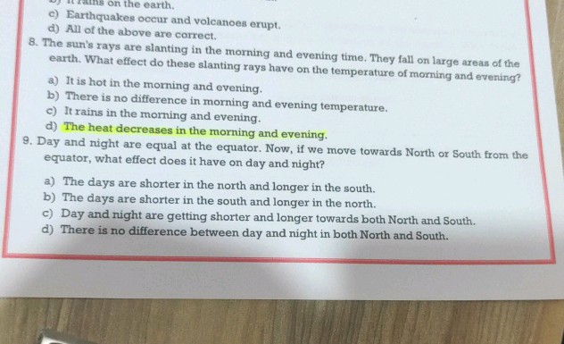 8 The suns rays are slanting in the morning | StudyX