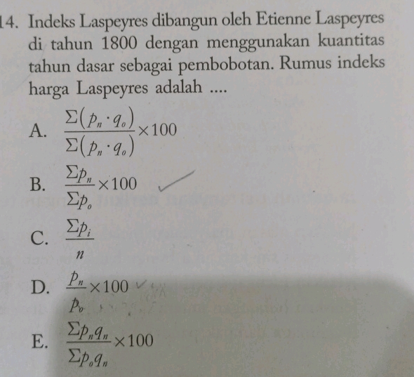 14 Indeks Laspeyres dibangun oleh Etienne | StudyX