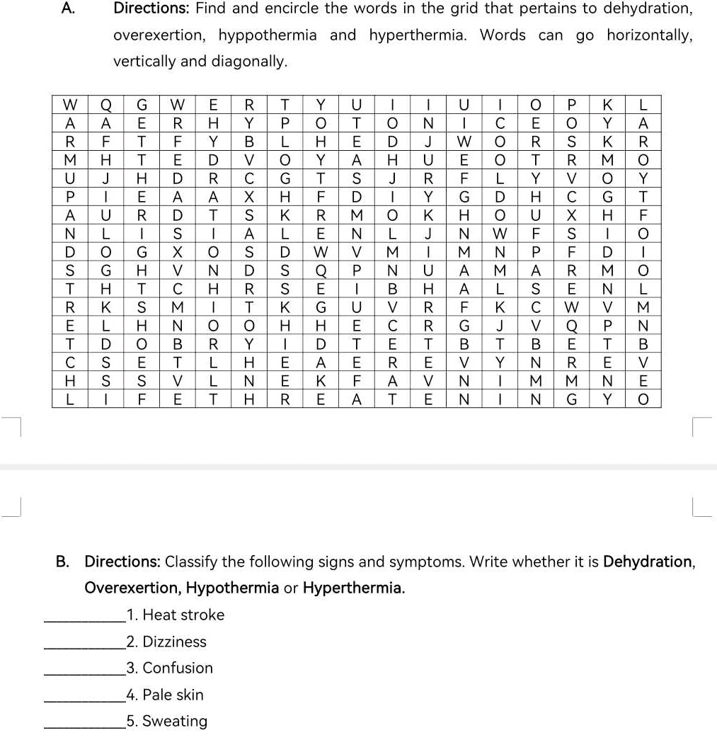A Directions Find and encircle the words in | StudyX