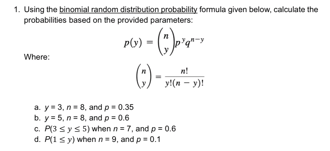 1 Using the binomial random distribution | StudyX