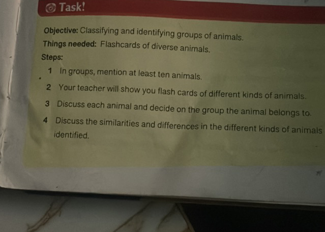 TaskObjective Classifying and identifying | StudyX