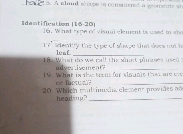 Identification (16-20) 16 What type of | StudyX