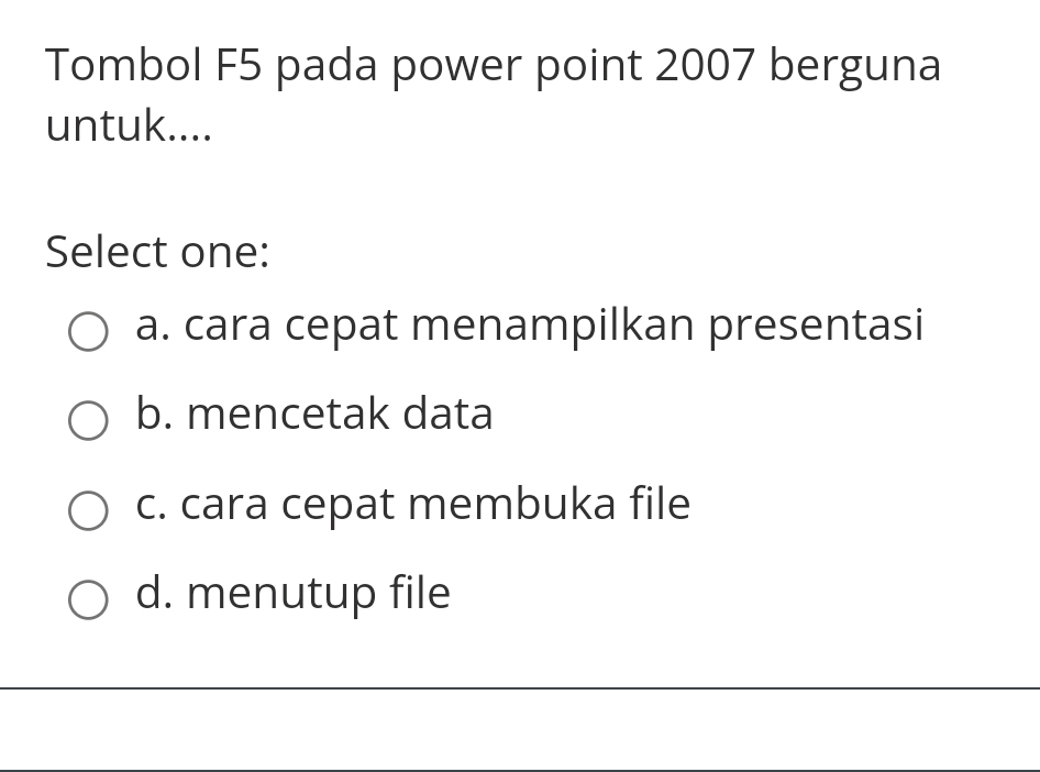 Tombol F5 pada power point 2007 berguna | StudyX