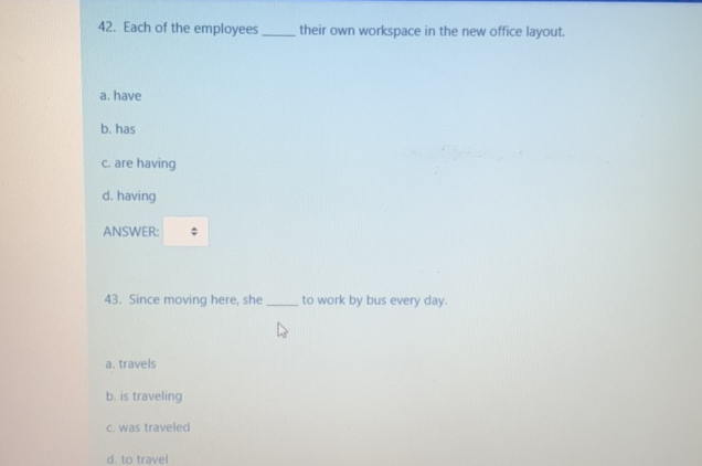 42 Each of the employees their own | StudyX