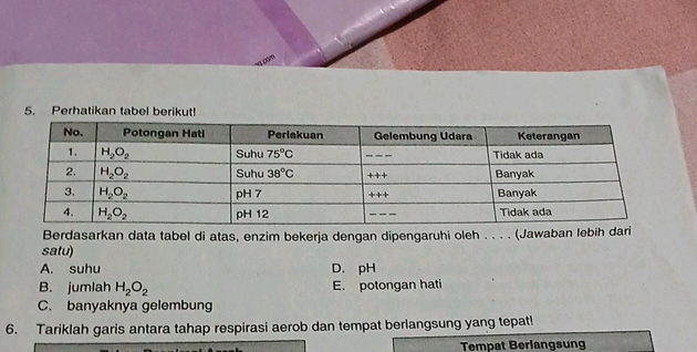 5 Perhatikan tabel berikut No Potongan Hati | StudyX