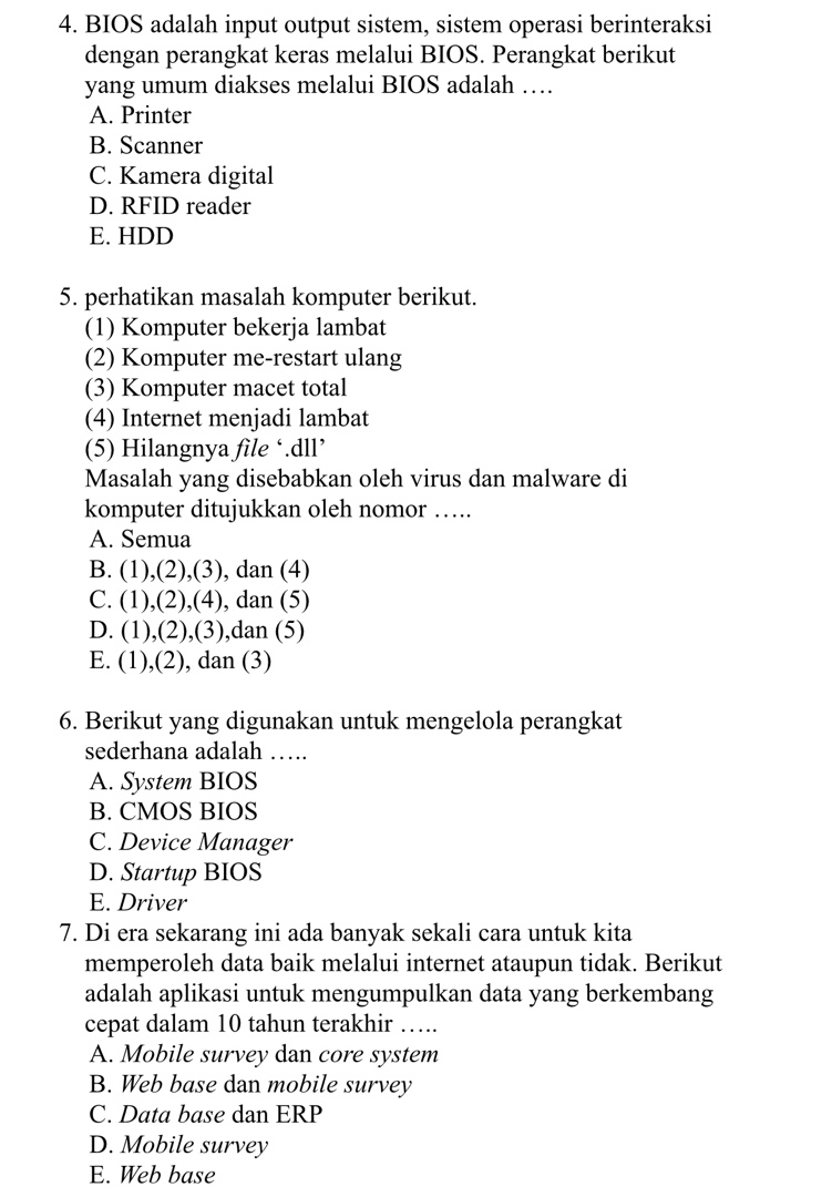 4 BIOS adalah input output sistem sistem | StudyX
